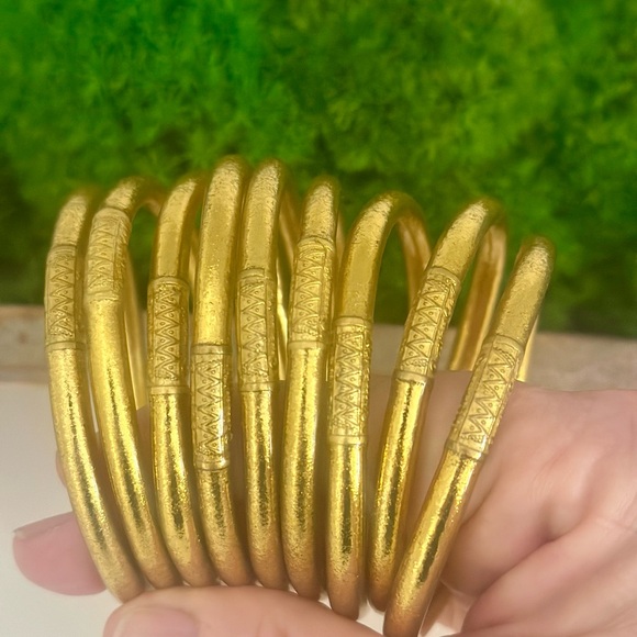 budha girl | Jewelry | Budha Girl Gold All Weather Bangles Set Of 9 ...